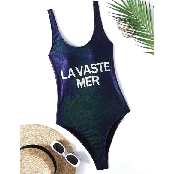 Swim | Y2k Metallic La Vaste Mer Mermaid Shimmer Swimsuit L | Poshmark